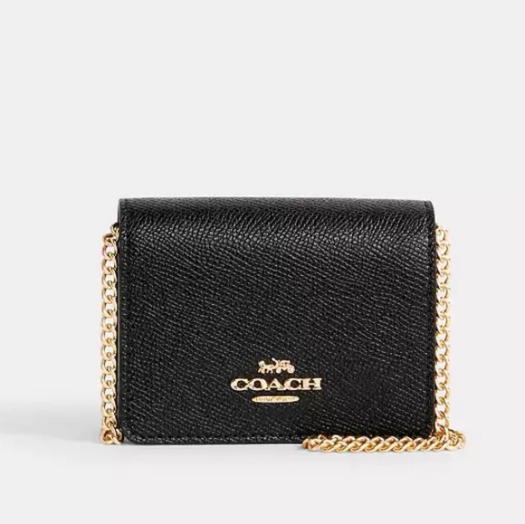 Coach | Bags | Coach Black Mini Wallet On Chain | Poshmark